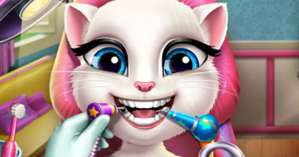 Angela Real Dentist - get the cute kitty's teeth gleaming at GoGy